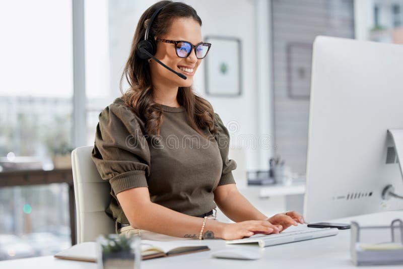 Shes a Problem Solver. an Attractive Young Female Call Center Agent ...