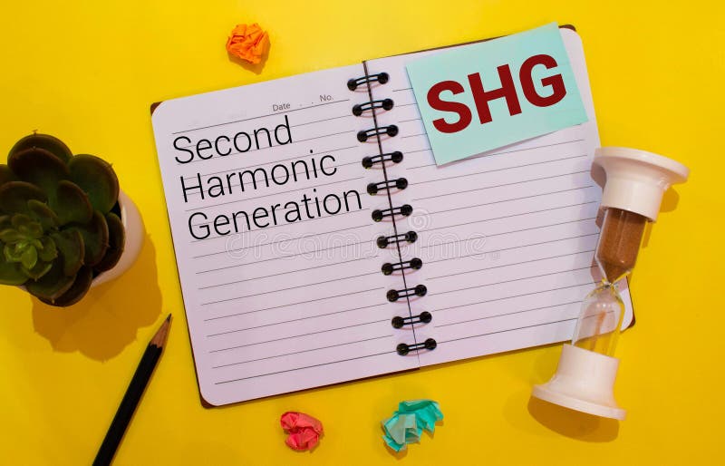 SHG - Second Harmonic Generation Acronym Text on Notepad, Abbreviation ...