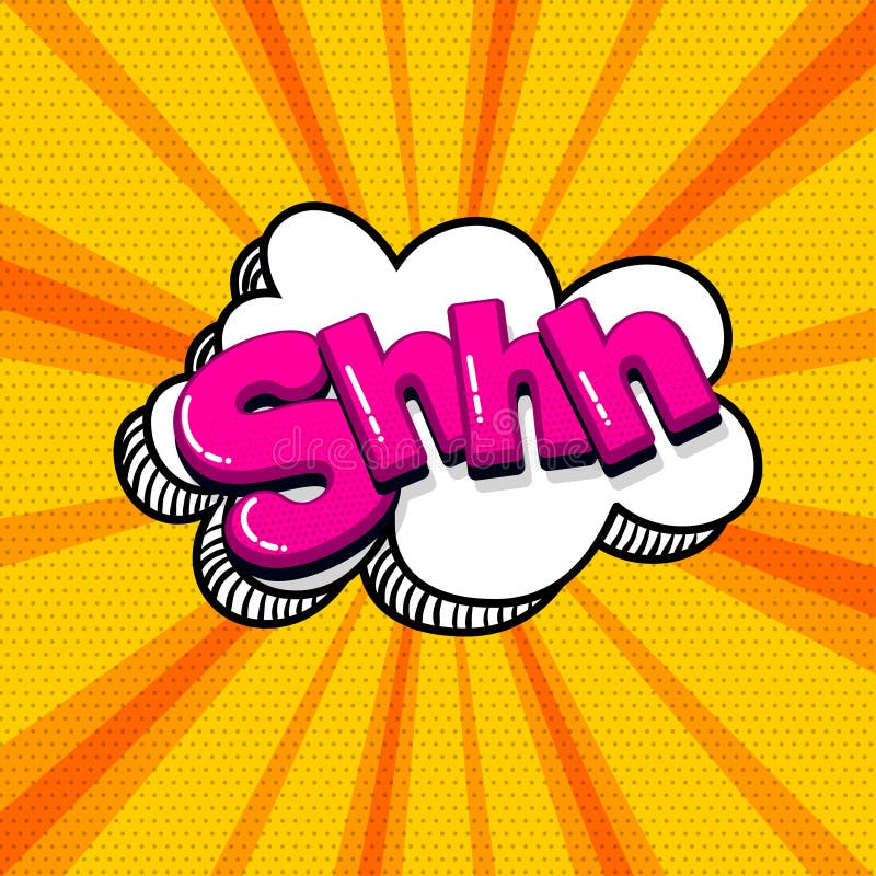 Shh Silence Pop Art Comic Book Text Speech Bubble Stock Vector ...