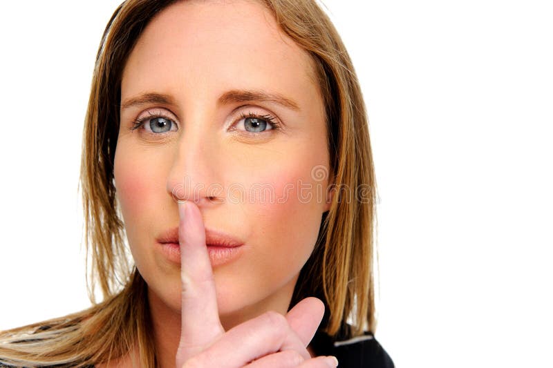 Shhh! stock image. Image of adult, woman, finger, female - 21061183