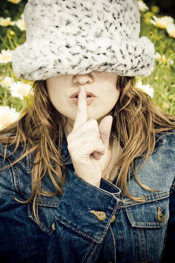 Shhh stock image. Image of beautiful, blond, gestures - 4670013