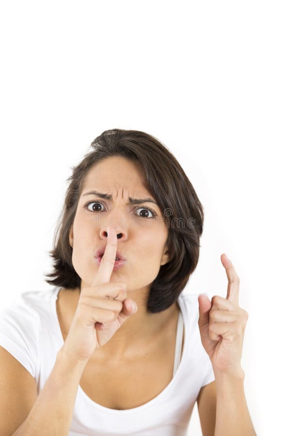 Shhh - Be Quiet stock photo. Image of hispanic, gossip - 38525834
