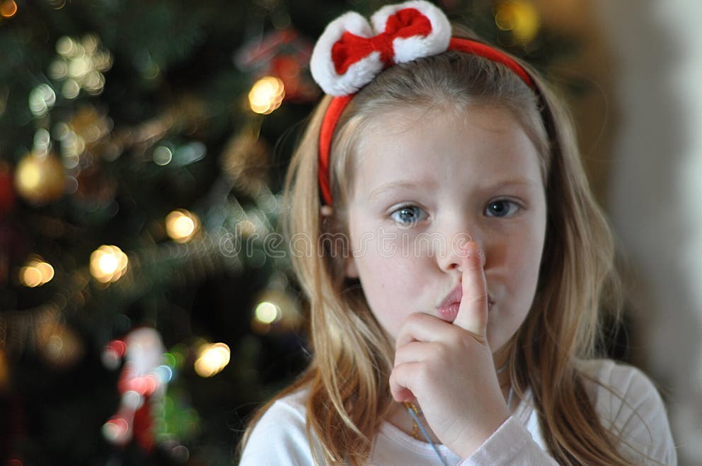 Shhh! Santa s coming... stock image. Image of decorations - 11880157