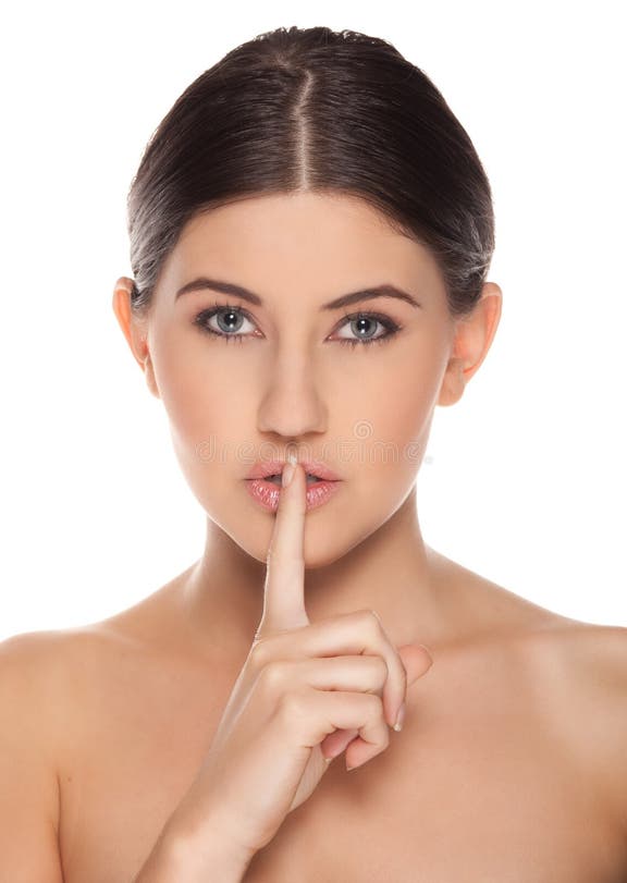 Shhhh stock photo. Image of portrait, posing, head, close - 19127420