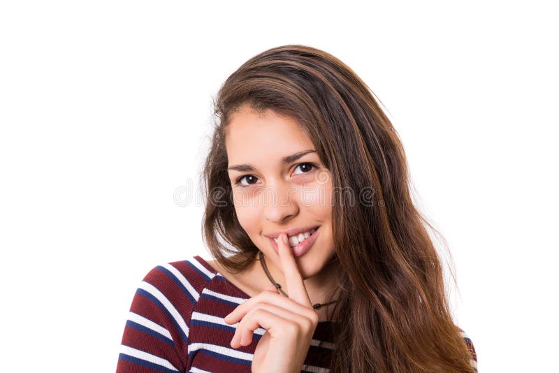 Shhhh! Silence please! stock photo. Image of beauty, finger - 74461720