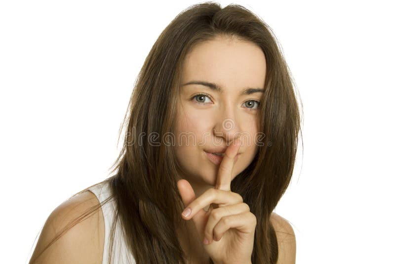 Shhhhh Woman! Finger on Lips. Silent - Silence Stock Image Stock Photo ...