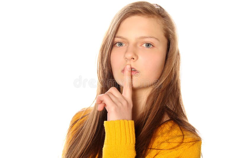 Shhhhh photo stock. Image du mains, visage, fille, image - 40175302