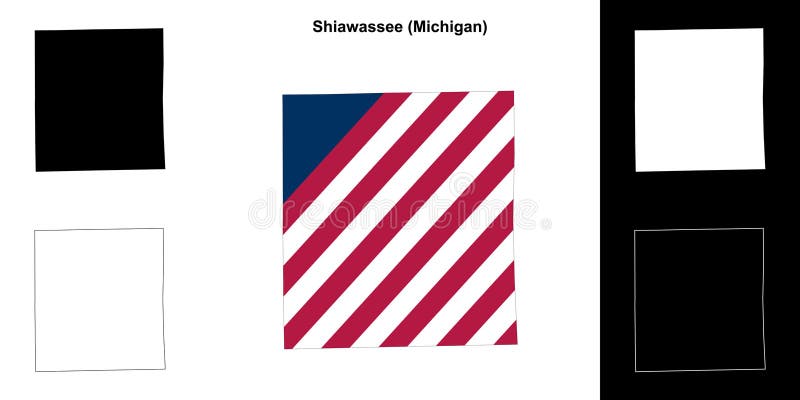 Shiawassee outline map stock vector. Illustration of outline - 323939005