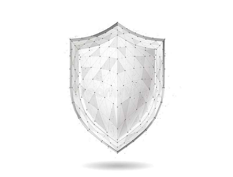 Shield. Abstract Vector 3d Shield Isolated on Blue Stock Illustration ...