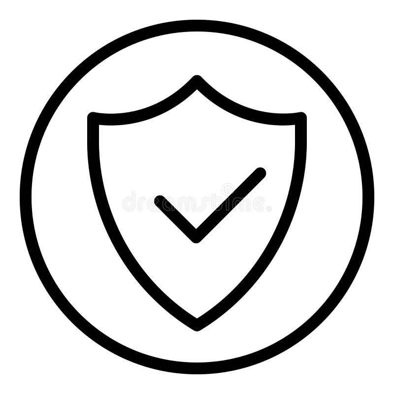 Shield Active Protection Icon Outline Vector. Safety System Stock ...