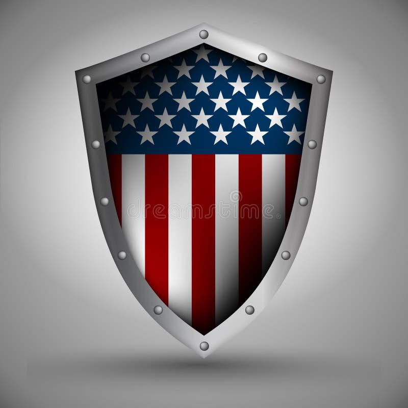 Shield with the American Flag Stock Vector - Illustration of shield ...
