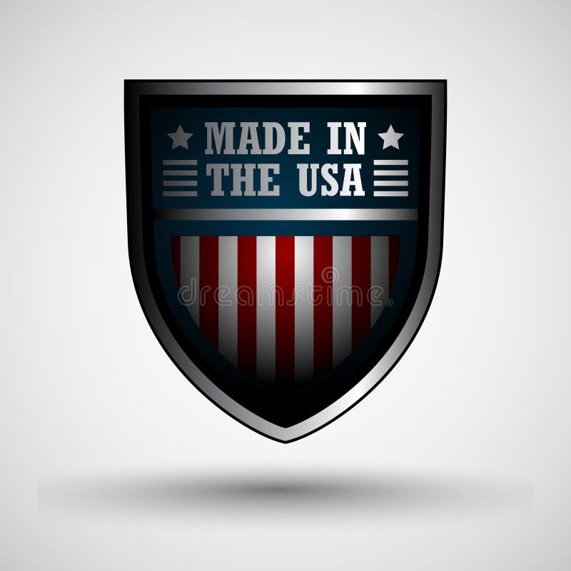 Shield with the American Flag Stock Vector - Illustration of shield ...