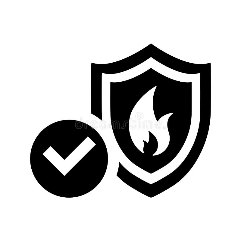Shield, Firewall Icon. Black Vector Graphics Stock Vector ...