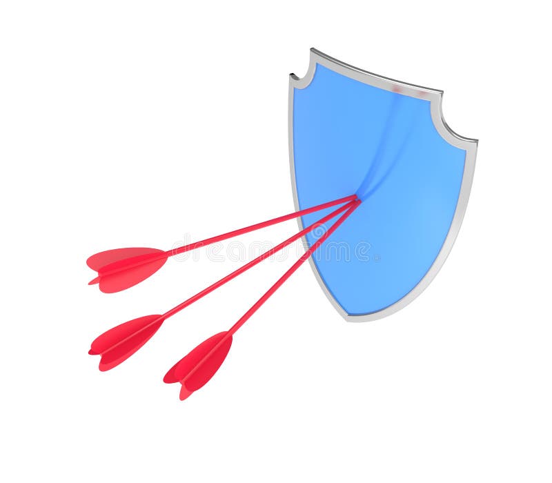 Shield with arrow stock illustration. Illustration of armor - 16298081