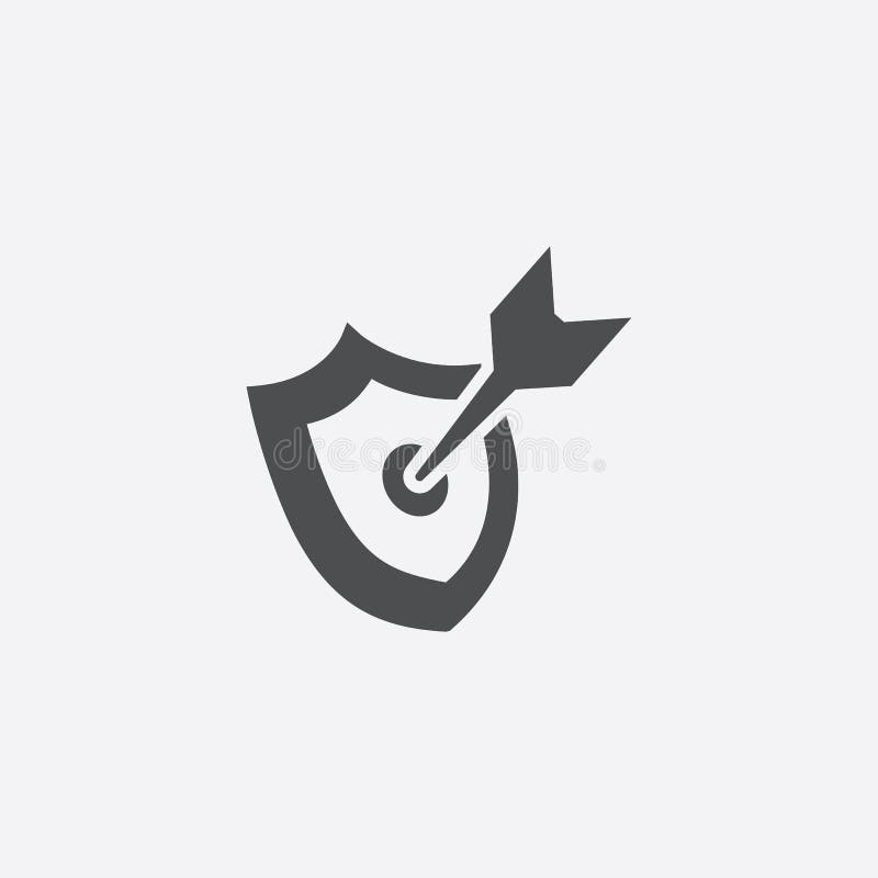 Shield arrow target icon stock vector. Illustration of background ...