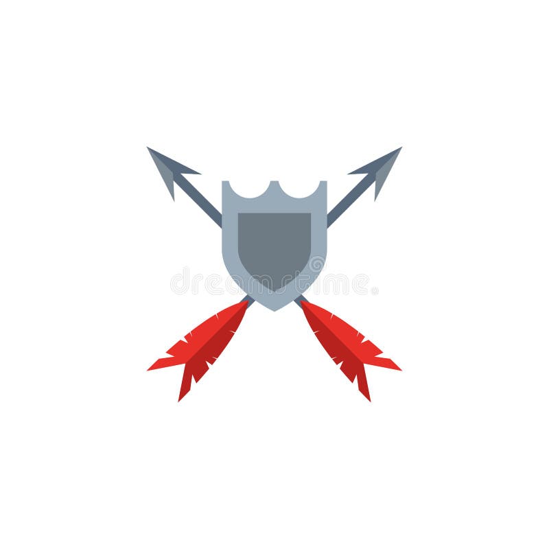 Shield with Arrows Antique Medieval Flat Design Stock Vector ...