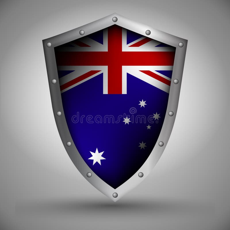 Shield with the Australiaflag Stock Vector - Illustration of military ...