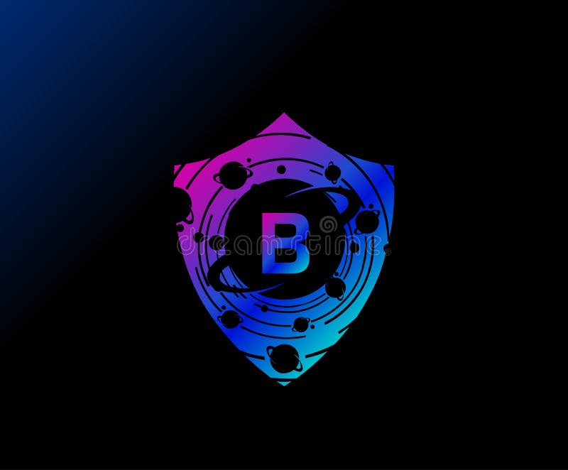 Shield B Letter Design. Planet Protection Logo Concept Stock ...