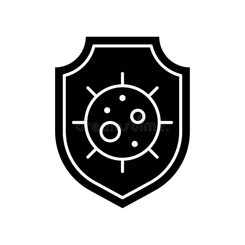 Shield with Bacteria and Germs Linear Vector Concept Icon Stock Vector ...