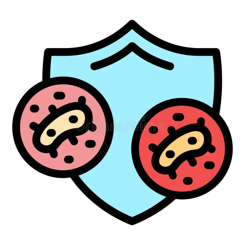 Shield Bacterial Protection Icon Color Outline Vector Stock Vector ...