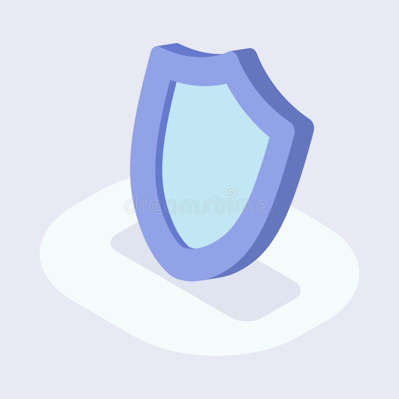 Shield Badge Isometric Icon with Modern Flat Style Color Stock ...