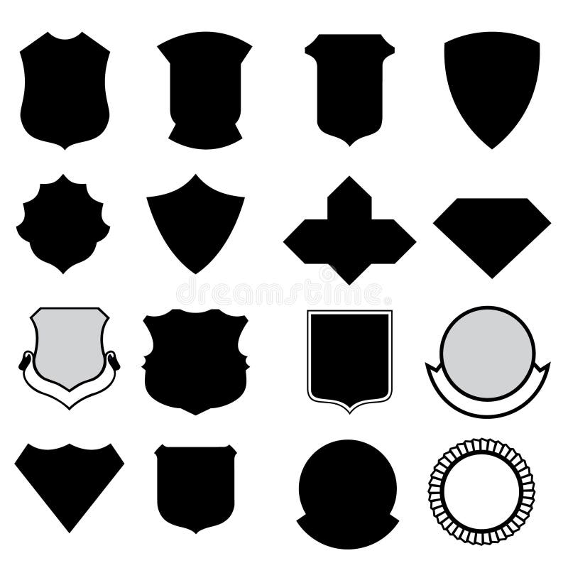 Shield Badge Premium Emblem Different Shape Design. Stock Vector ...