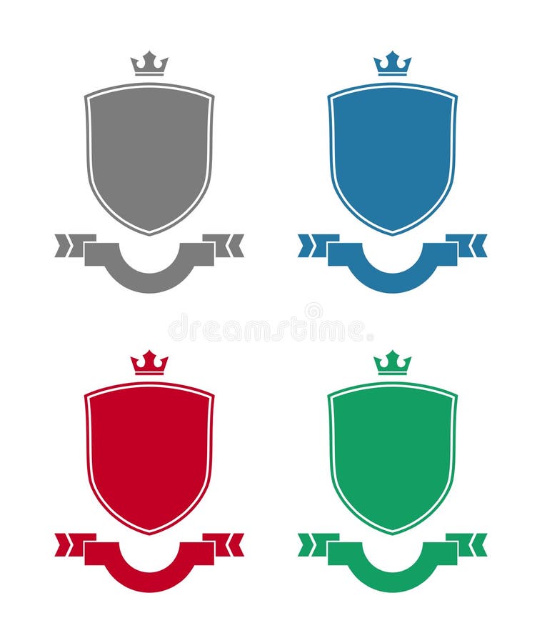 Shield with banner stock vector. Illustration of symbol - 201103032