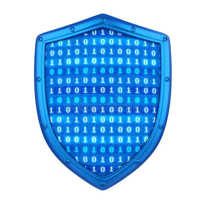 Shield with Binary Code Isolated Stock Illustration - Illustration of binary, internet: 115784440