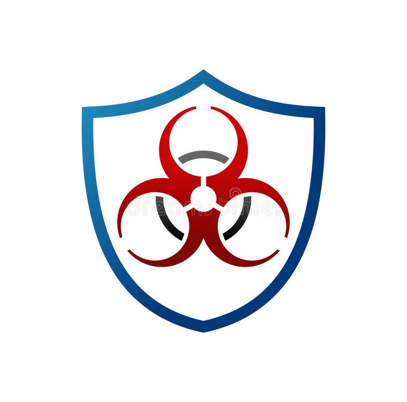 Shield Bio Hazard Logo Design Illustration Stock Vector - Illustration ...