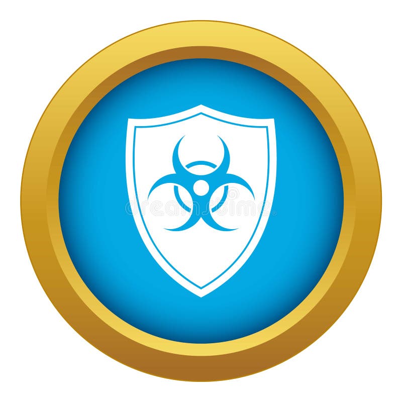 Shield with a Biohazard Sign Icon Blue Vector Isolated Stock Vector ...