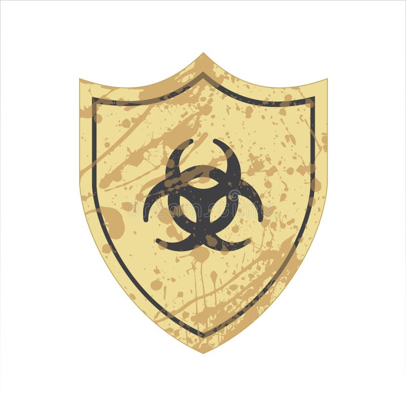 Biohazard shield icon stock illustration. Illustration of sign - 110721712