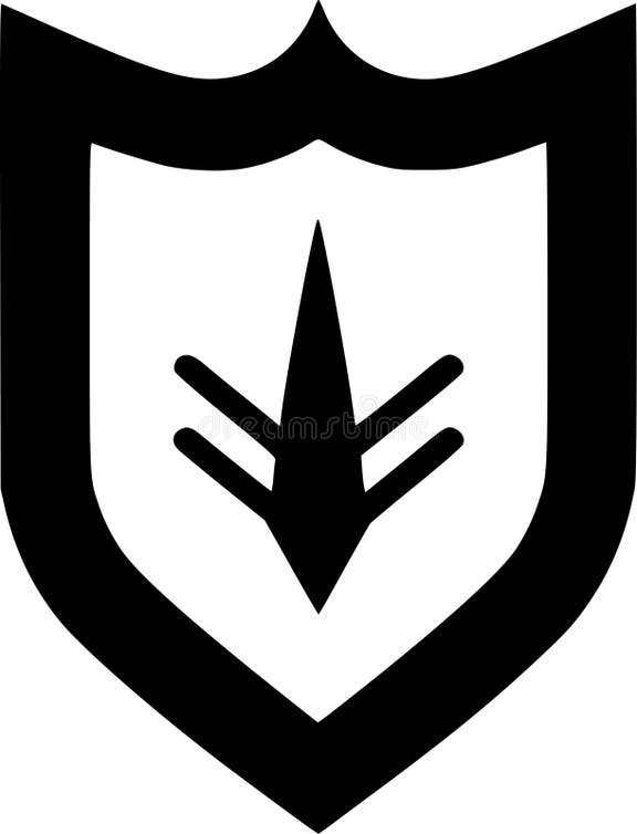 Shield - Black and White Vector Illustration Stock Vector ...
