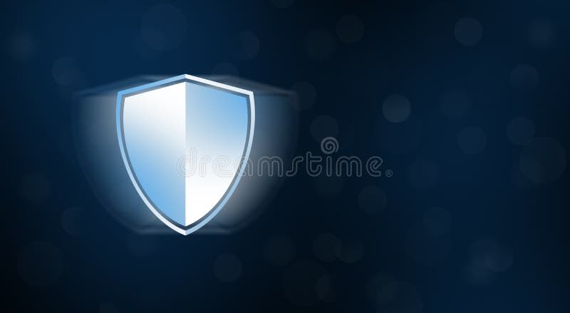 Shield on a Blue Background. Concept Protection Stock Illustration ...