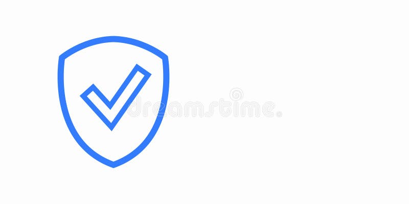 Shield Blue Icon with Check Mark. Data Protection Concept. Verified ...