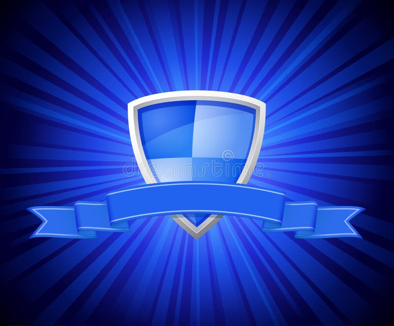 Shield With Blue Cross Light Flare Stock Illustration - Illustration of ...