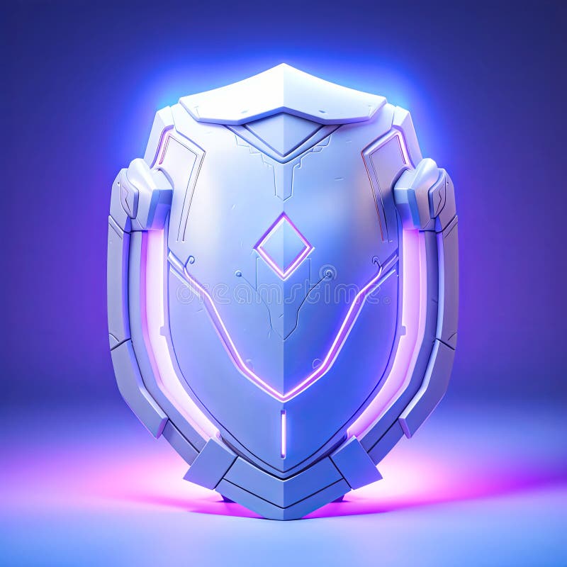 Shield Blue Shades and Purple Lighting Stock Image - Image of shield ...