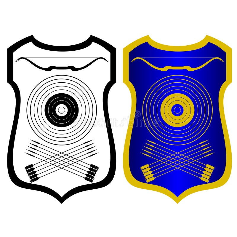 Shield, bow and arrows stock vector. Illustration of collection - 53928405