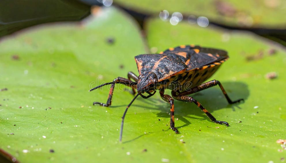 Shield Bug on Lily Pad stock image. Image of wildlife - 391955207