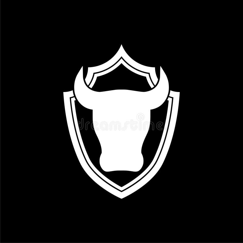 Shield Bull Logo Isolated on White Background Stock Vector ...