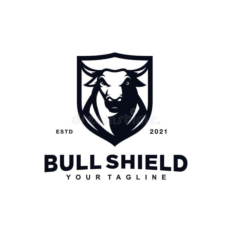 Shield Bull Logo Design Template Inspiration Idea Stock Vector ...
