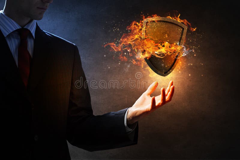 Shield burning in fire stock image. Image of fire, burn - 66559017
