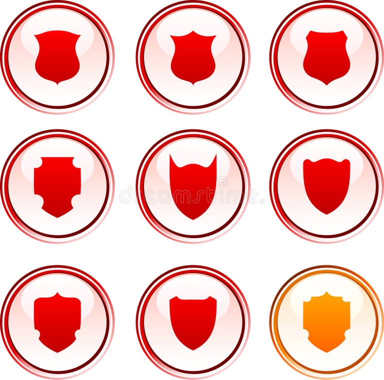 Shield buttons. stock vector. Illustration of badge, buttons - 12499660