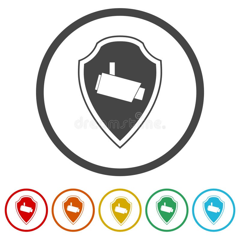 Shield with Camera Symbol Ring Icon Stock Vector - Illustration of ...
