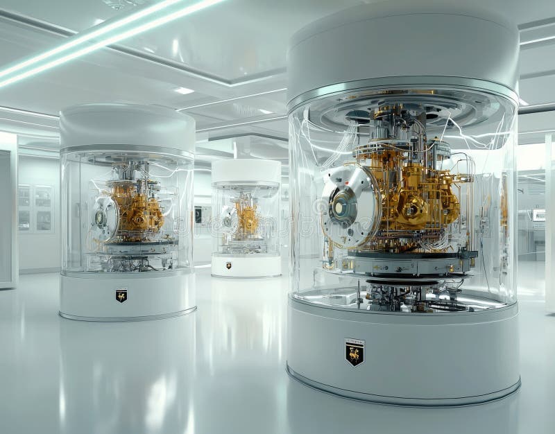 Shield Capsules with Quantum Computers Stock Photo - Image of computer ...
