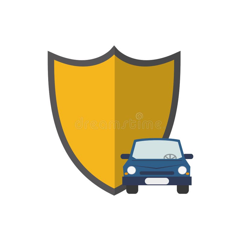 Shield and car icon stock vector. Illustration of achievement - 80479552
