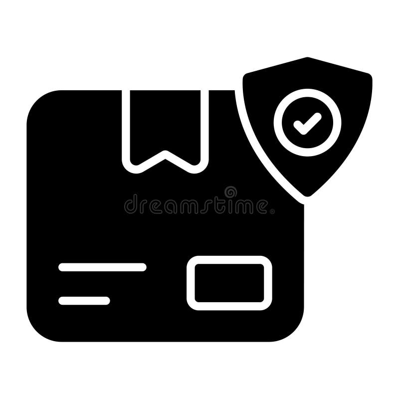 Shield with Cardboard Icon of Safe Delivery in Modern Design Stock ...