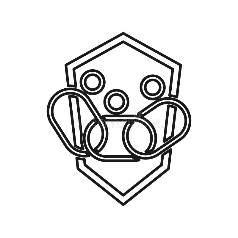 Shield Chain People Commitment Teamwork Together Outline Logo Stock ...