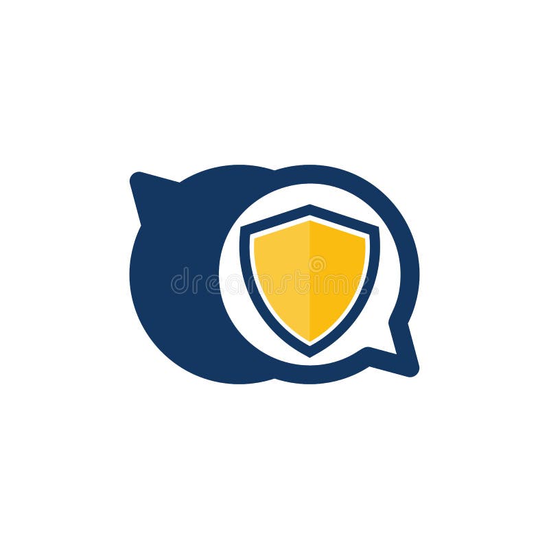 Shield Chat Logo Icon Design Stock Vector - Illustration of defense ...