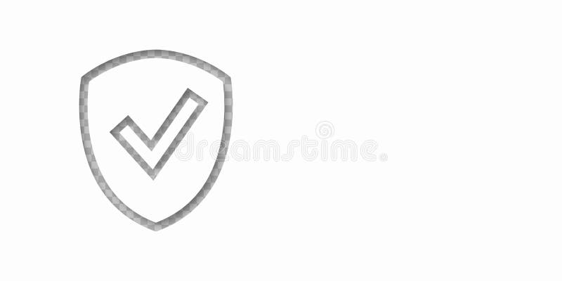 Shield with Check Icon Banner. Concept Security Protection. Copy Space ...