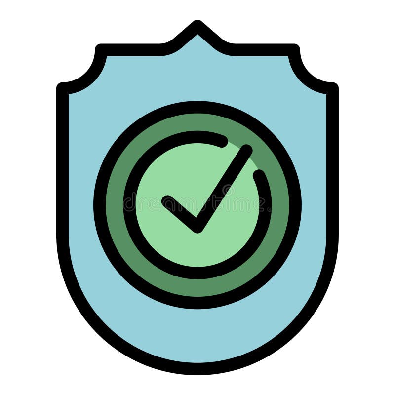 Shield Check Icon Color Outline Vector Stock Illustration ... Shield Check Icon Color Outline Vector Stock Illustration ...